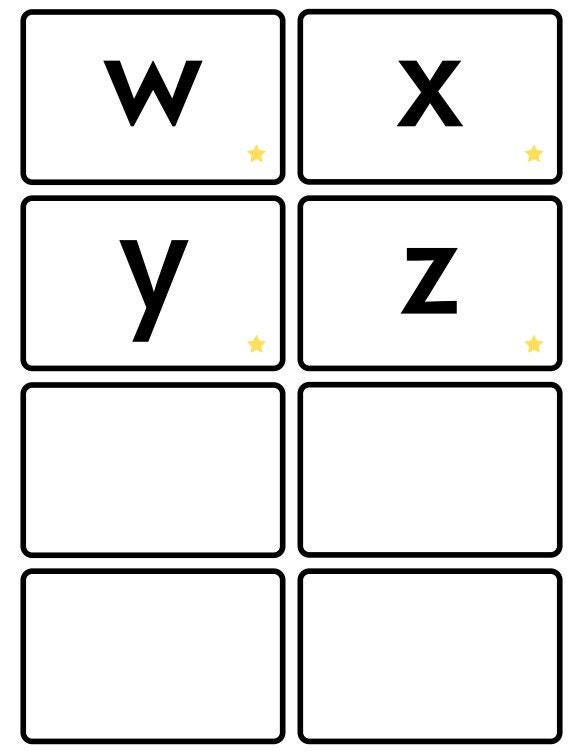 ABC Alphabet Printable Flashcards Upper Case Lower Case With Stars - Etsy