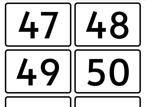 Number Flashcards 0-50 Printable - Etsy