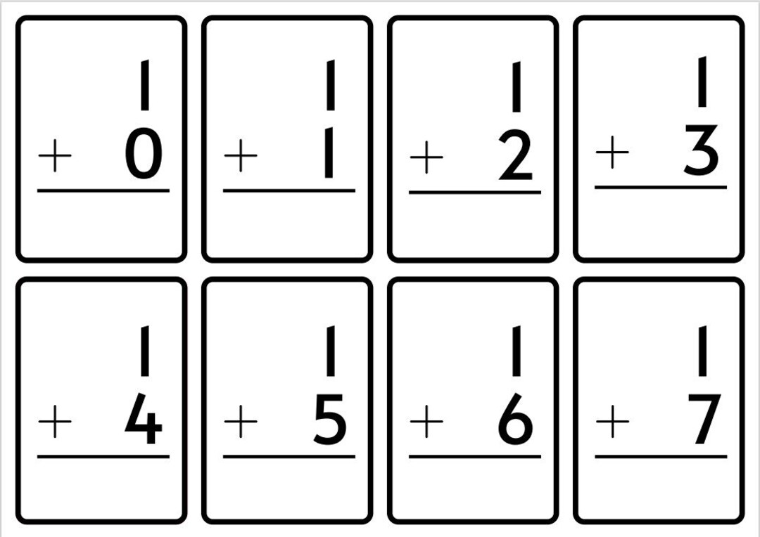 Addition Printable Flashcards - Etsy
