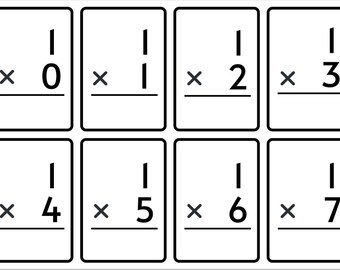 Multiplication Flashcards 0-12 Printable - Etsy