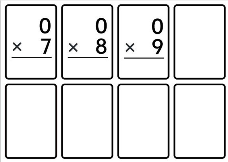 Multiplication Facts Printable Flashcards - Etsy