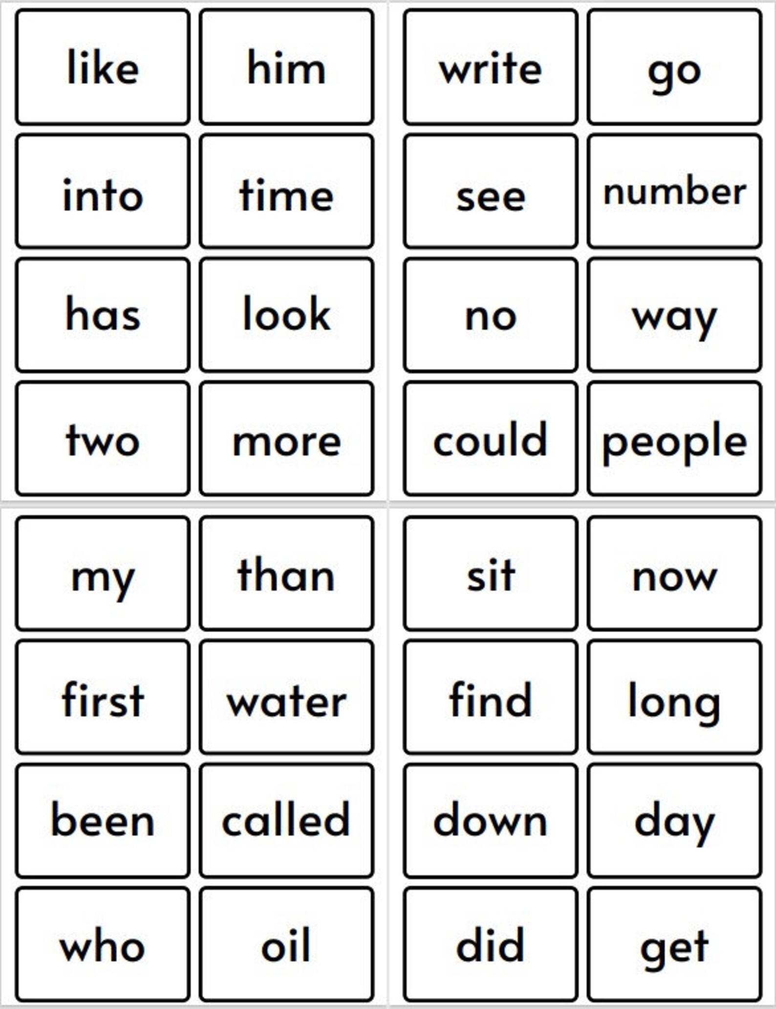 First 100 Fry Sight Words Printable Flashcards - Etsy
