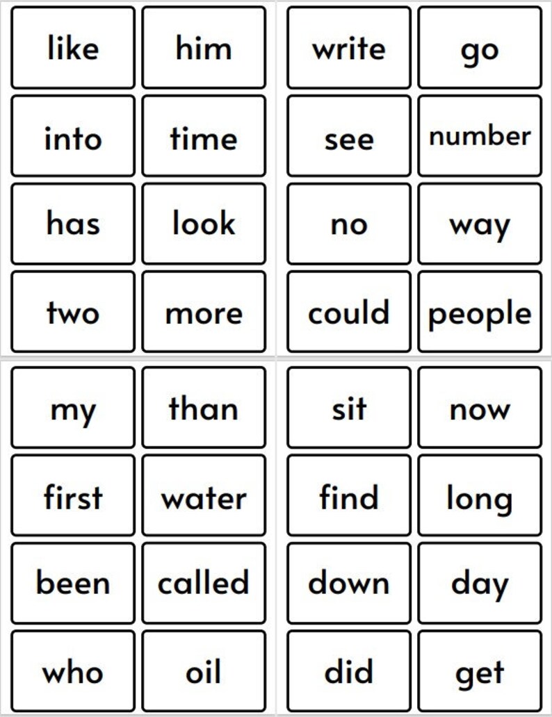 First 100 Fry Sight Words Printable Flashcards - Etsy