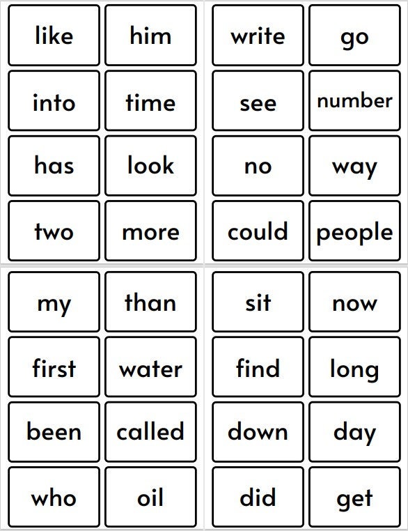 First 100 Fry Sight Words Printable Flashcards - Etsy