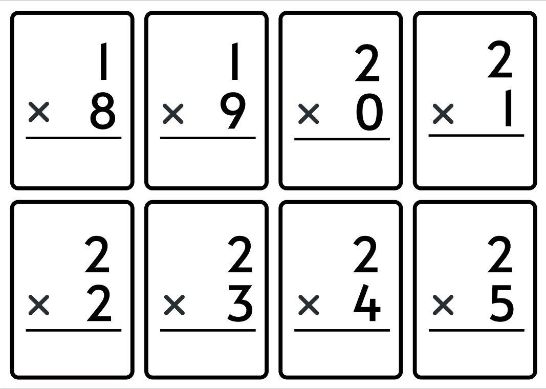 Multiplication Facts Printable Flashcards - Etsy