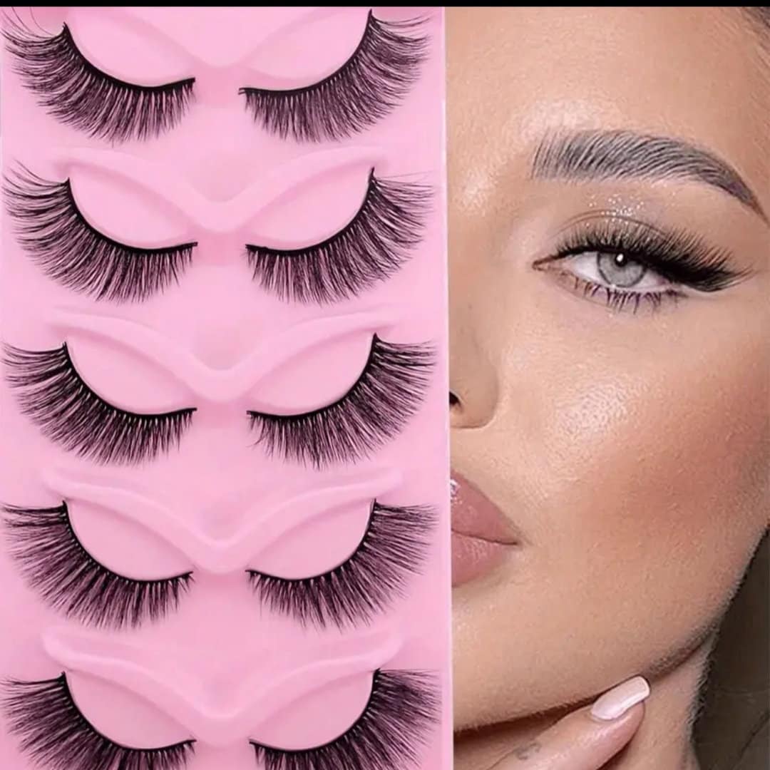 5 Pairs of Handmade Cat-eye & Fluffy Faux Mink Lashes: Versatile 13 ...