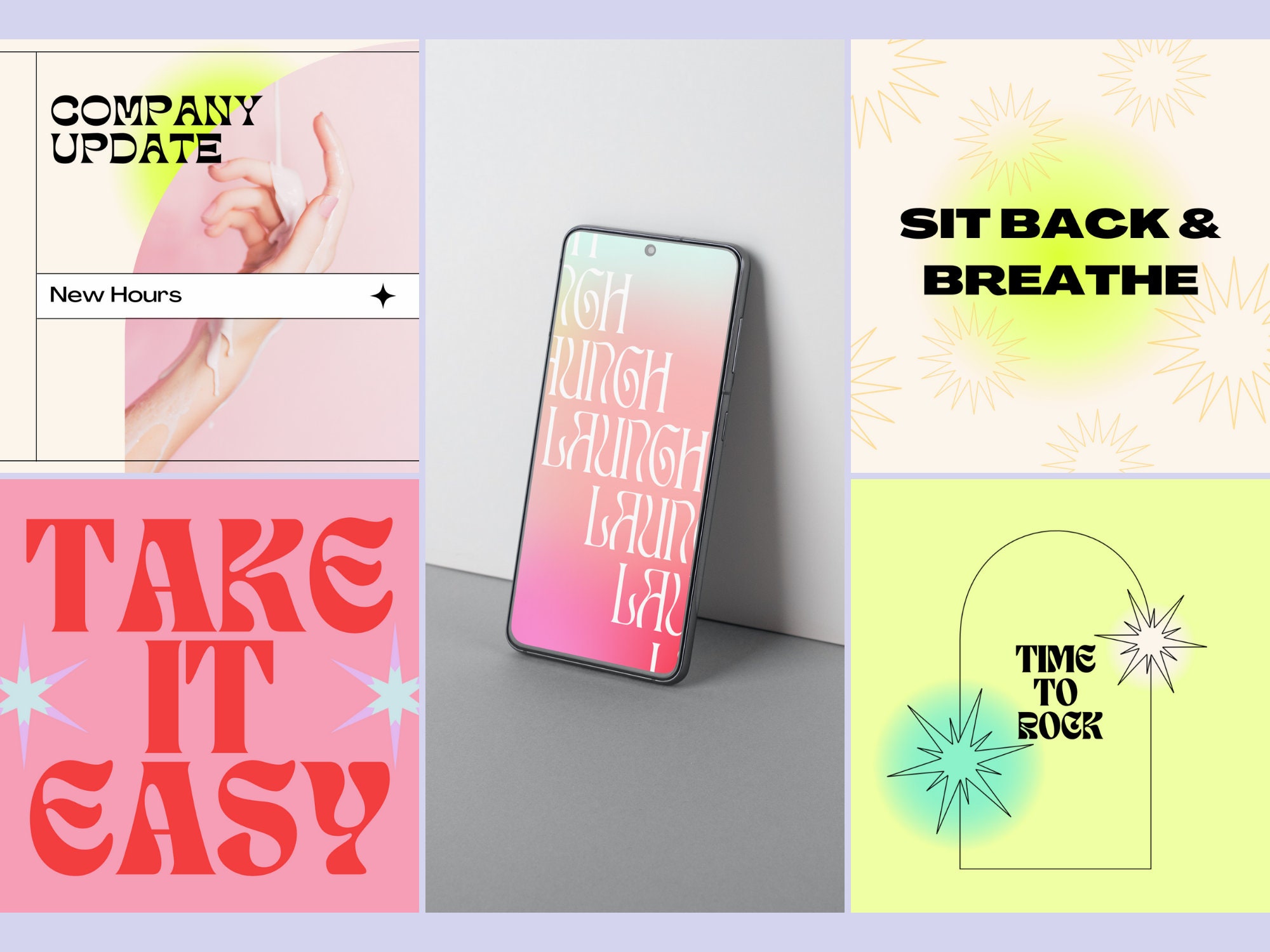 Retro-color-pop Aesthetic Social Media Instagram Templates. - Etsy