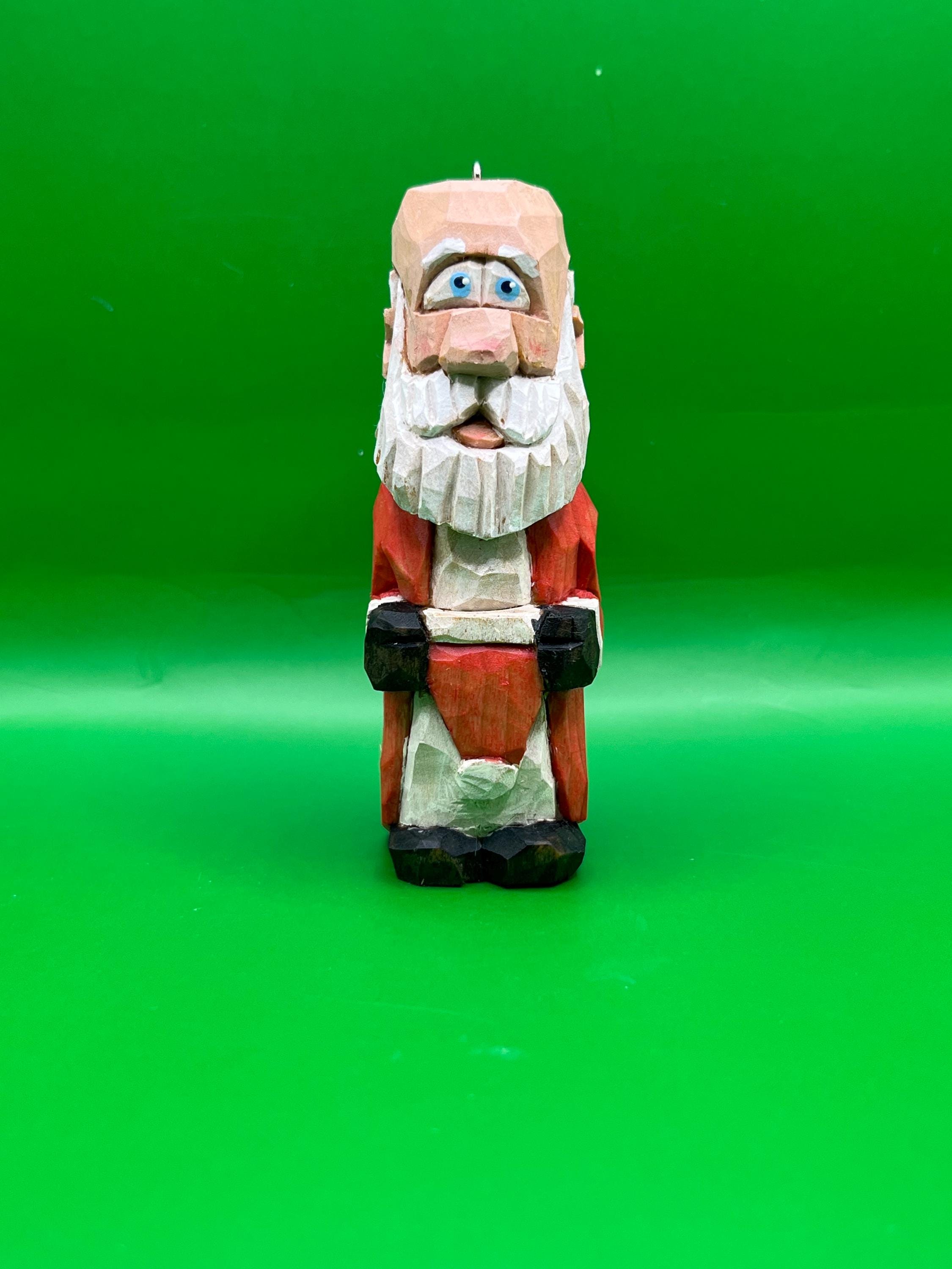 Hand Carved Wooden Santa Claus Christmas Ornament - Etsy