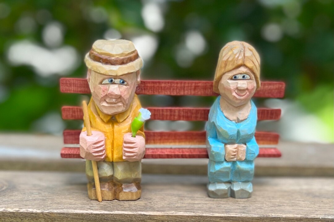Hand Carved Older Couple - Etsy