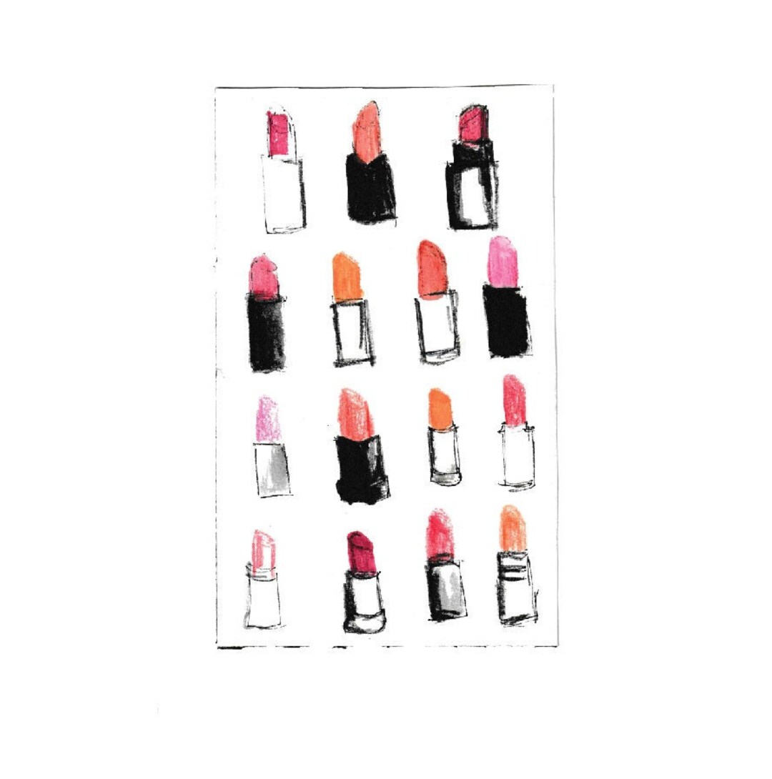 Lipstick - Digital Art Print | Instant Download | Lipstick Kiss Print ...