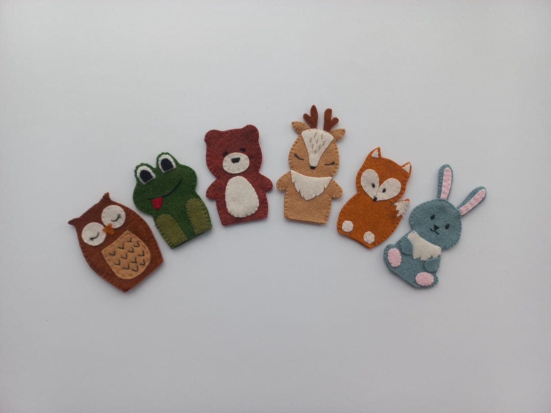 Handmade Wool Felted Finger Puppet - Forest Animals, Set of 6 Toys - Etsy