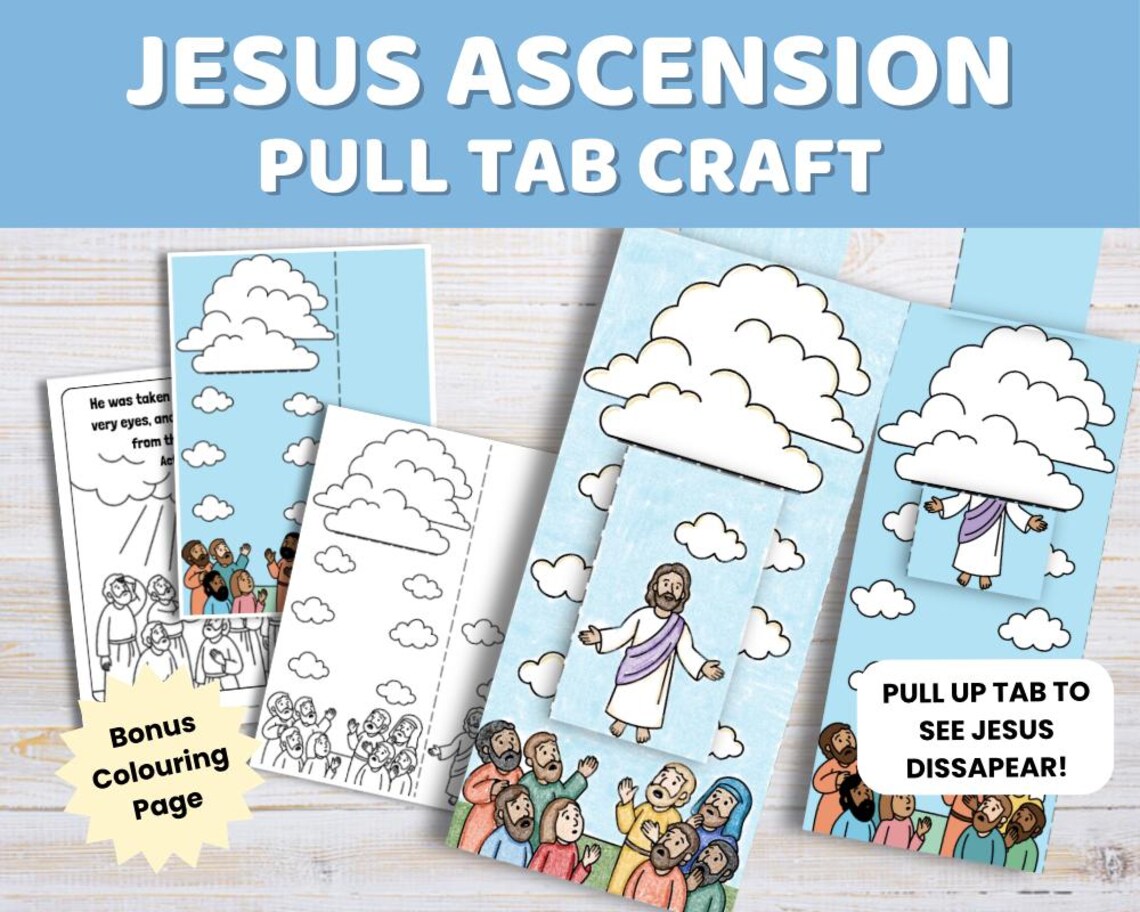 Jesus Ascension Craft for Kids | Pull Tab Bible Activity | Sunday ...