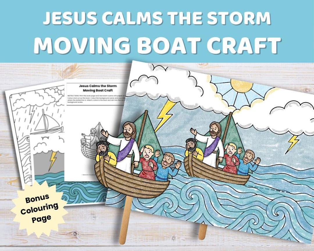 Jesus Calms the Storm Craft for Kids | Moving Boat Bible Activity ...