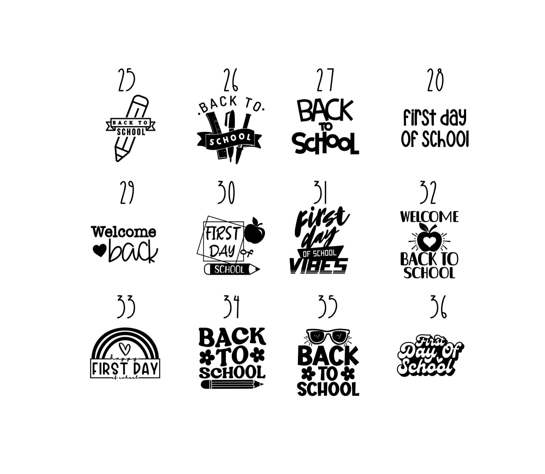 Back to School Iron-on Decals, First Day of School Patches for Clothes ...