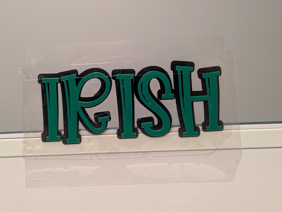 IRISH Iron on Decal, Two Tone Irish Heat Transfer Patch, St. Patricks ...