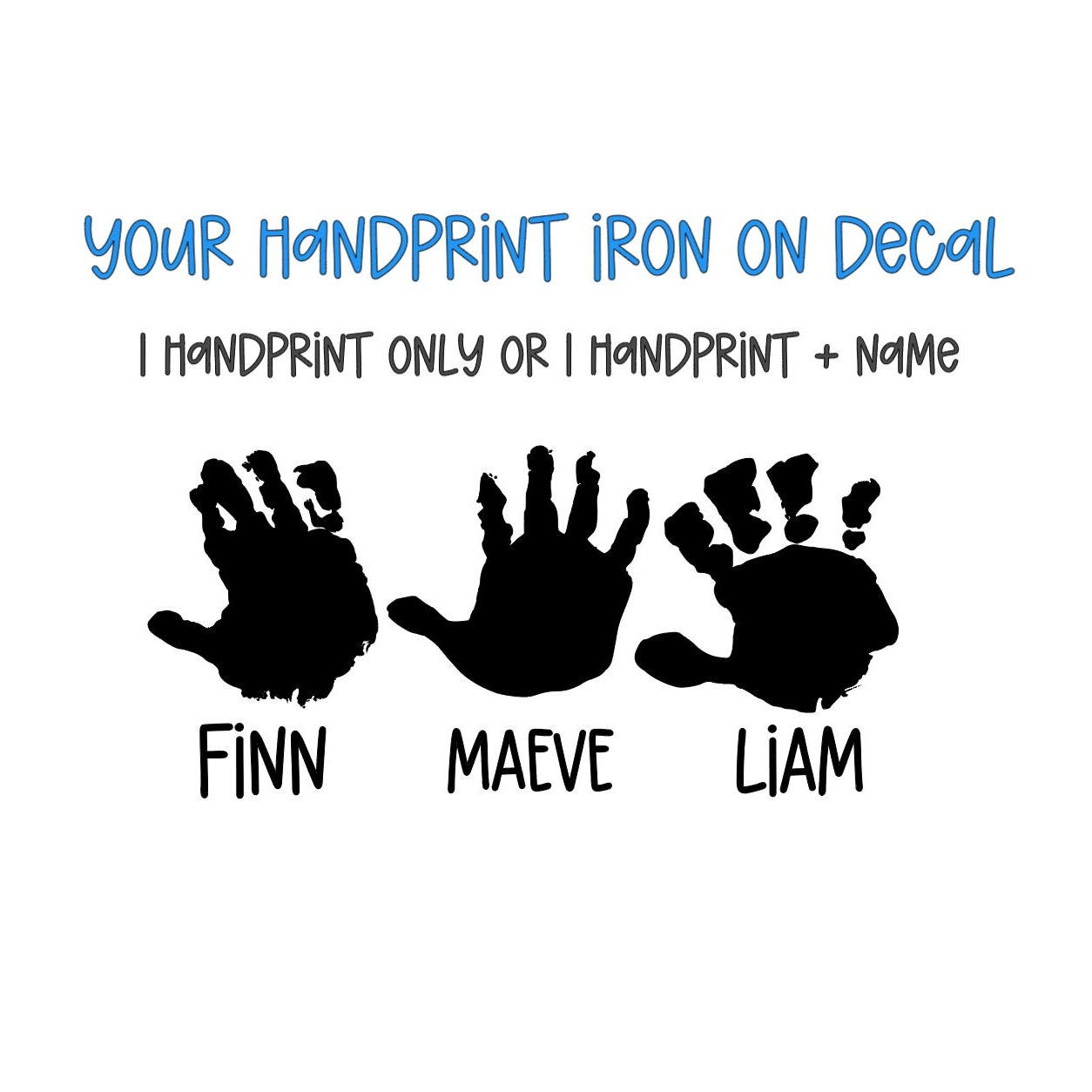 Handprint Iron on Decal Your Handprint Turned Into a Heat - Etsy