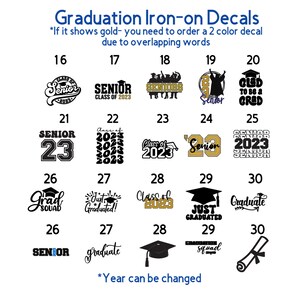 Graduation Iron-on Decals, Graduate Heat Transfer Patches, Senior ...