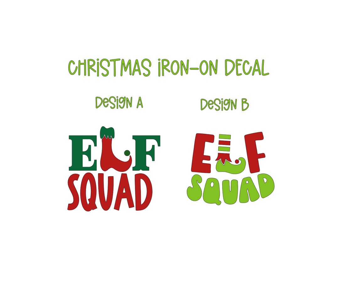Elf Squad Iron on Decal Christmas Patches Christmas Pajamas - Etsy