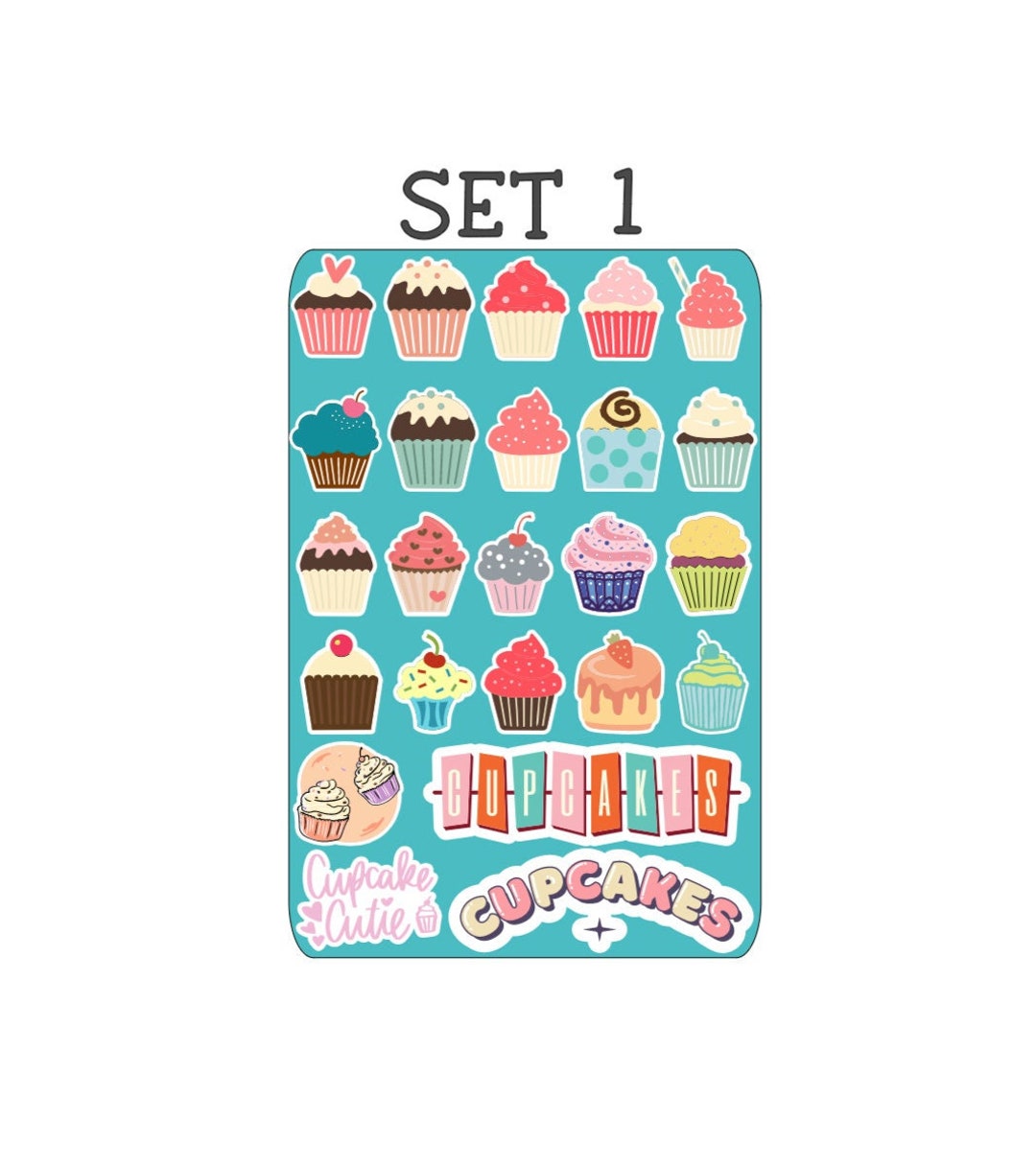 Cupcake Sticker Sets, Cake Stickers Set, Birthday Stickers - Etsy