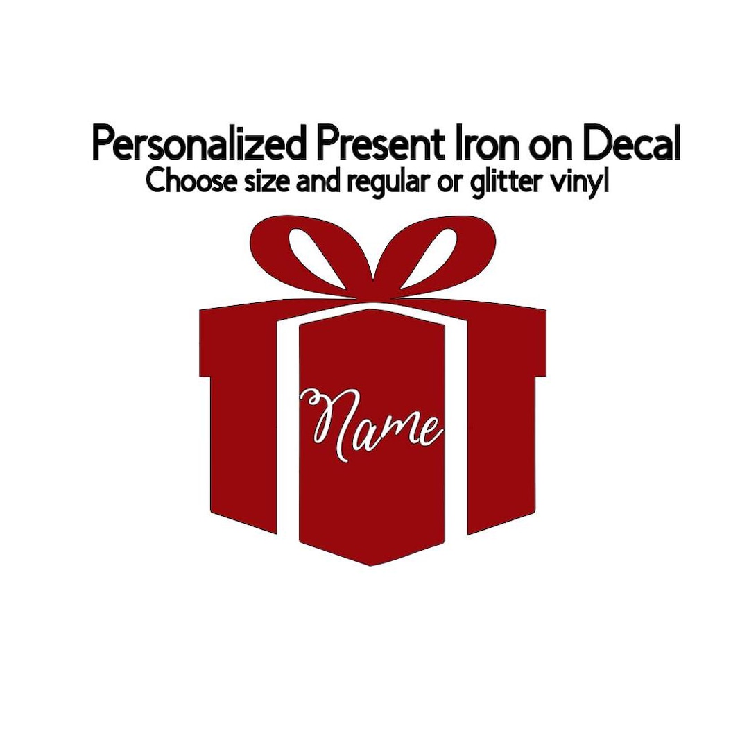 Personalized Christmas Present With Name Iron on Decal, Family ...
