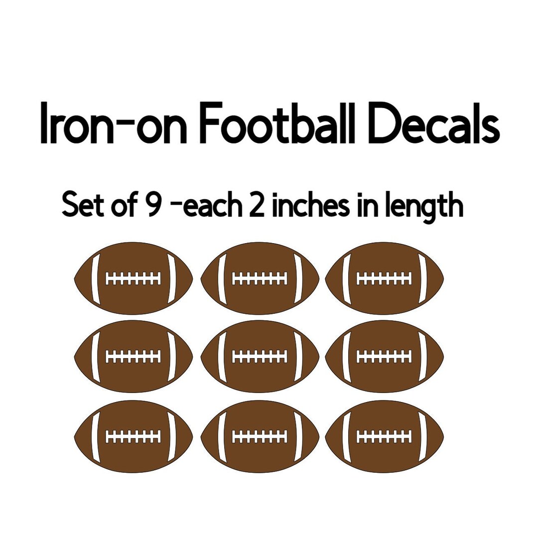 Football Iron-ons: Set of 9 Two-tone Decals (2-inch) - Etsy