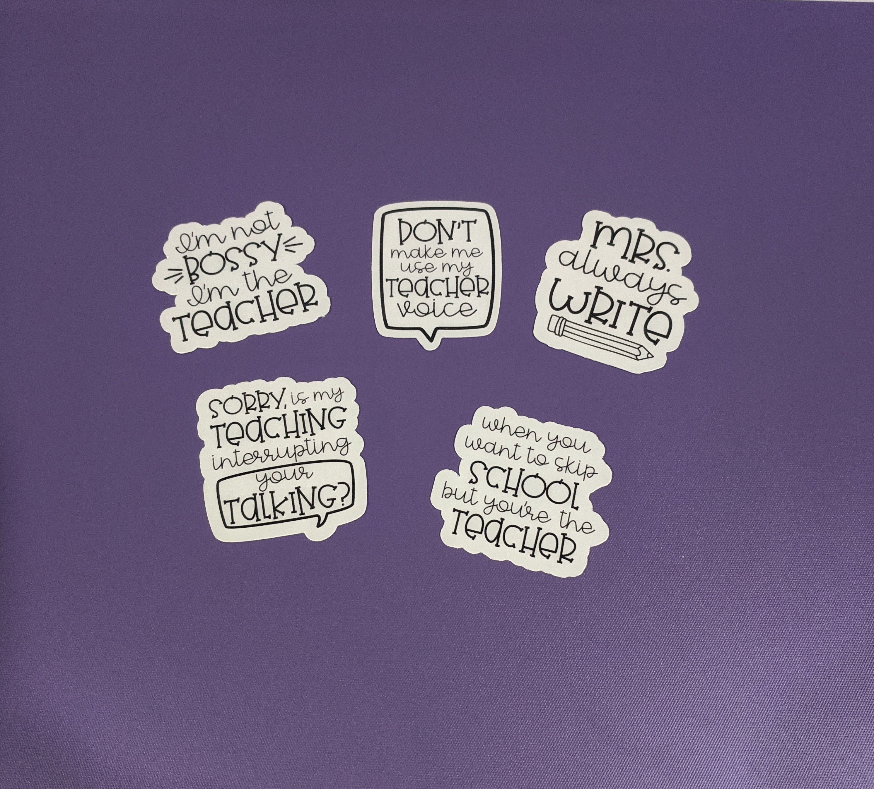 Funny Teacher Sticker Set, Teacher Laptop Stickers, Teacher Water ...