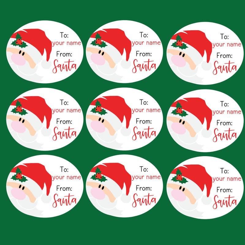 Santa Stickers - Etsy