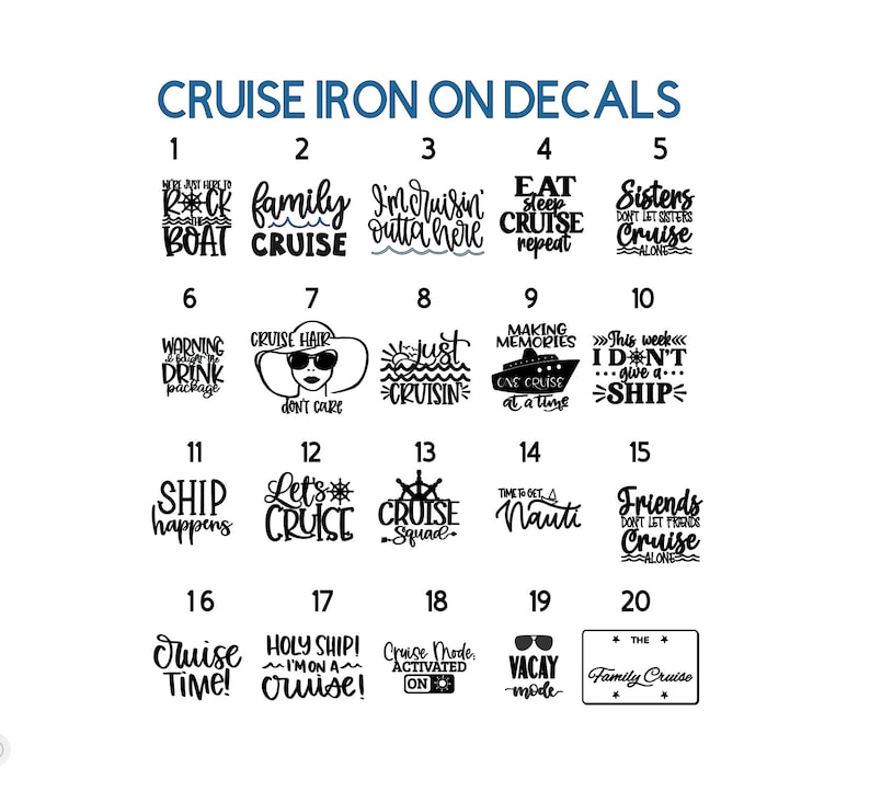 Cruise Vacation Iron-on Decals, Cruise Ship Iron on Patch, Cruise Squad ...
