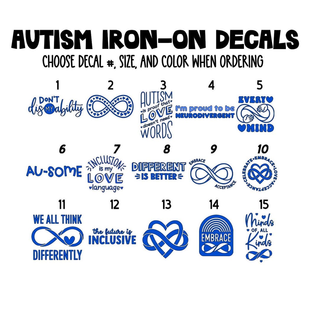 Wear Blue for Autism Iron-on Patch, Autism Awareness Iron On, Autism ...