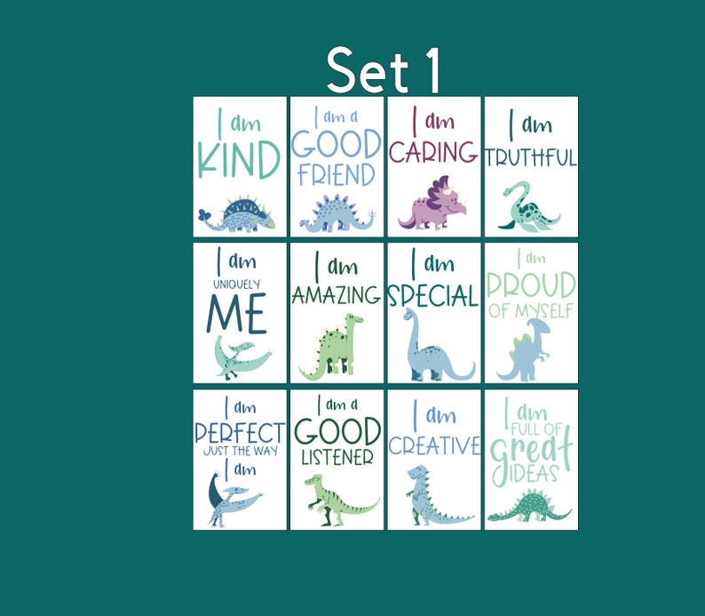 Affirmation Sticker Sets Kids Dinosaur Affirmation Stickers. - Etsy