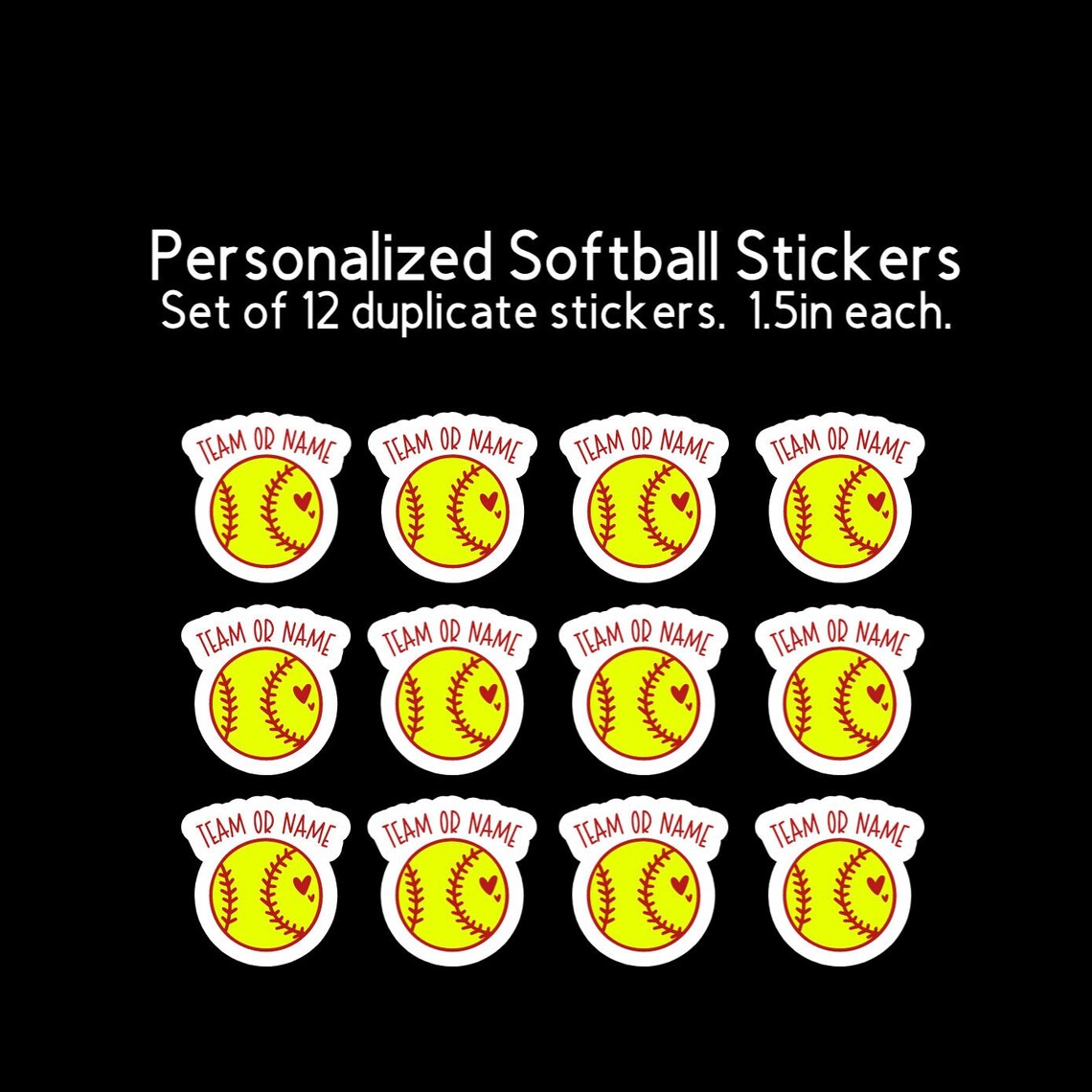 Personalized Softball Sticker Set Team Name Softball - Etsy