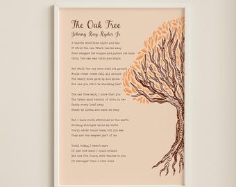 The Oak Tree Poem About Life ART PRINT Mighty Oak Tree, Inspirational ...