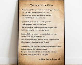 The Man in the Glass Poem Art by Dale Wimbrow 3 Color Pack - Etsy