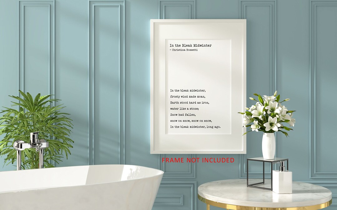 In the Bleak Midwinter - Christina Rossetti Poem - Black and White ...