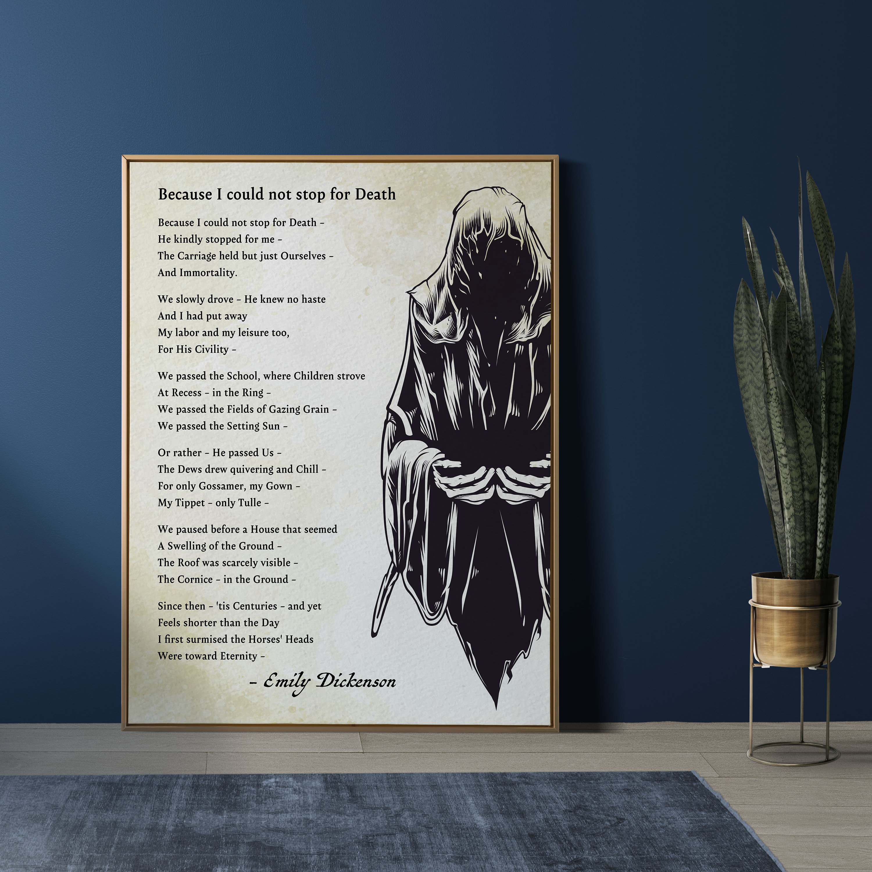 Emily Dickinson Because I Could Not Stop for Death Poem Image of Death ...