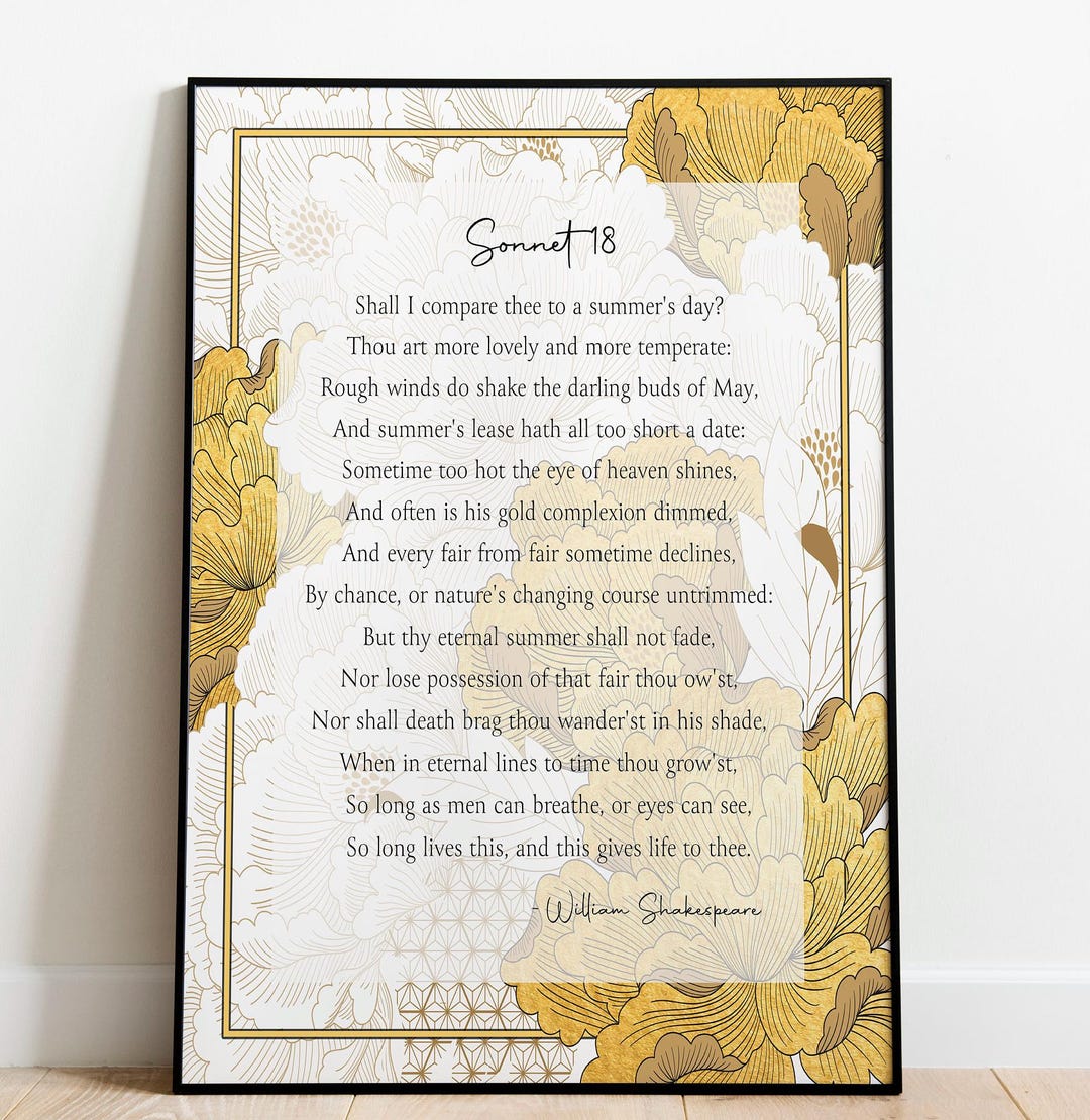 William Shakespeare Sonnet 18 - Shall I Compare Thee to a Summer’s Day ...