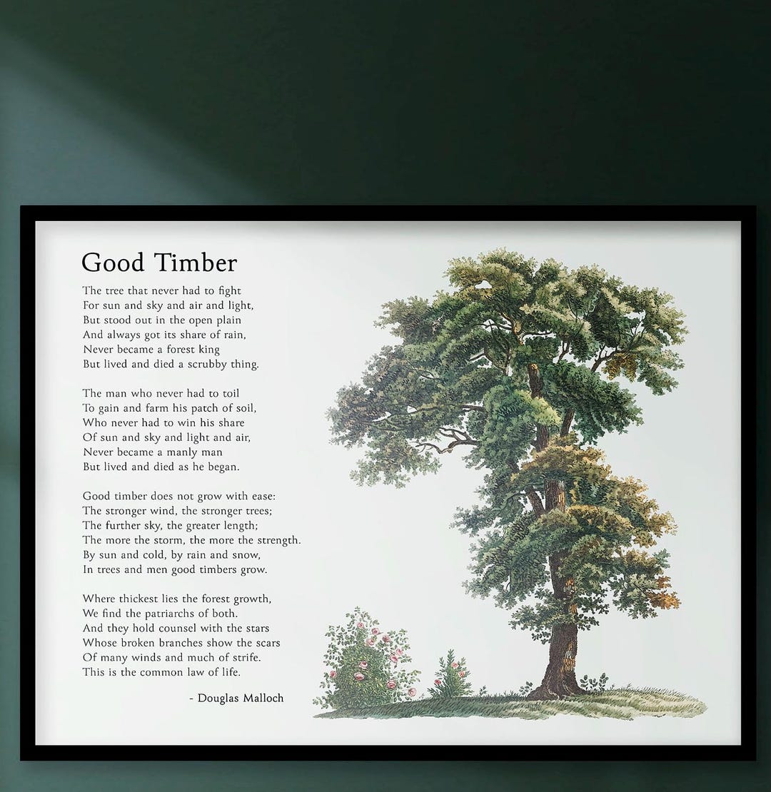 Douglas Malloch - Good Timber - Inspirational Poem on Becoming Stronger ...