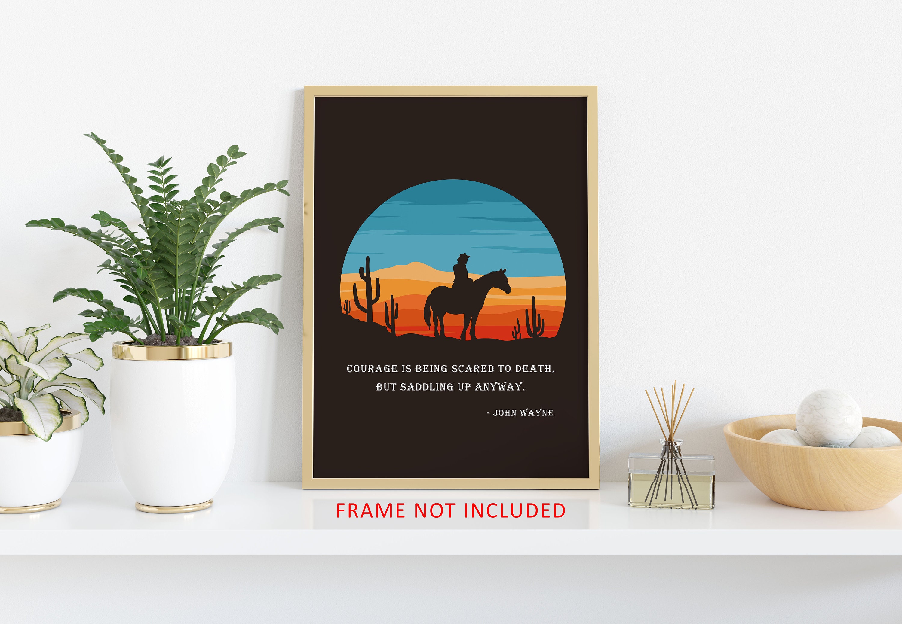 John Wayne Quote Art Print: Western Cowboy Sunset Poster - Etsy