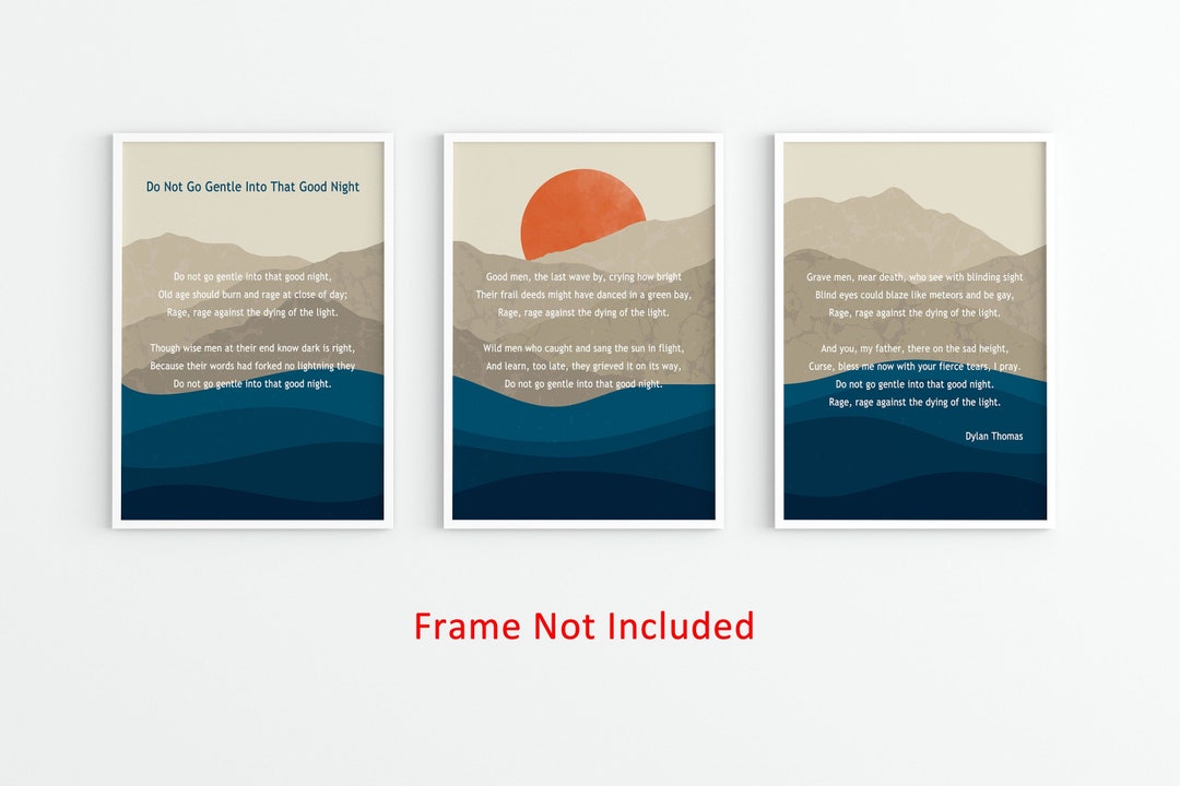 Dylan Thomas Poem Print: Ocean, Mountain, Sunset Triptych - Etsy