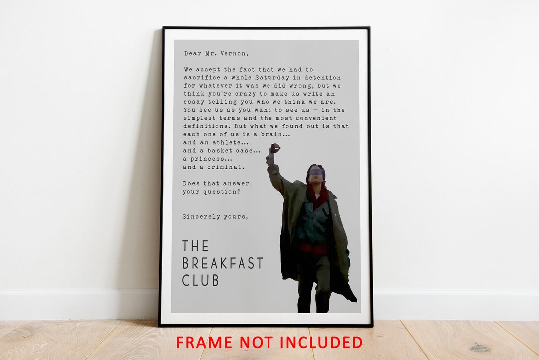 The Breakfast Club Movie Quote Print: Final Essay Art - Etsy