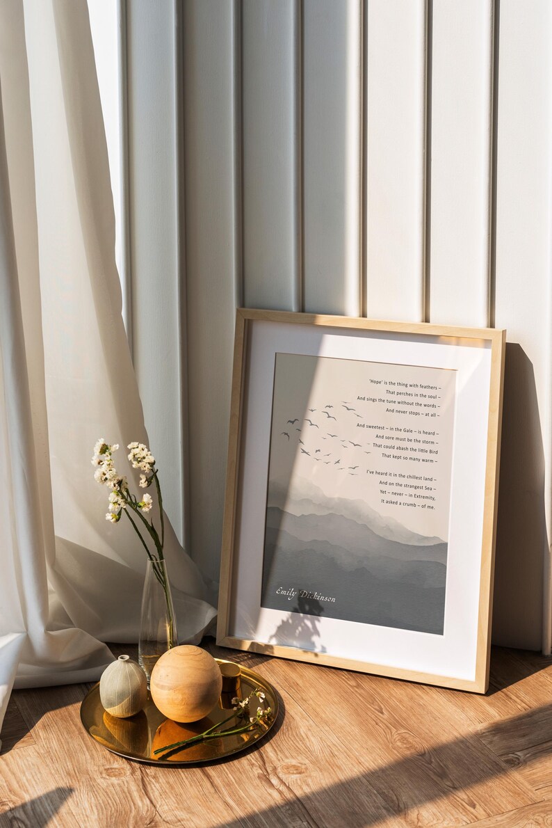 Emily Dickinson “hope” is the Thing With Feathers - Literary Wall Art ...