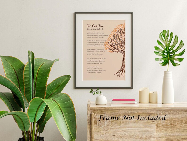 Oak Tree Poem Print: Inspirational Nature Art, Resilience Gift - Etsy