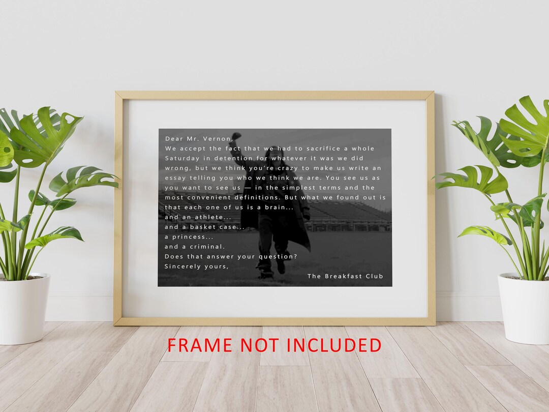 The Breakfast Club Movie Quote Print: Brian's Final Essay (digital ...