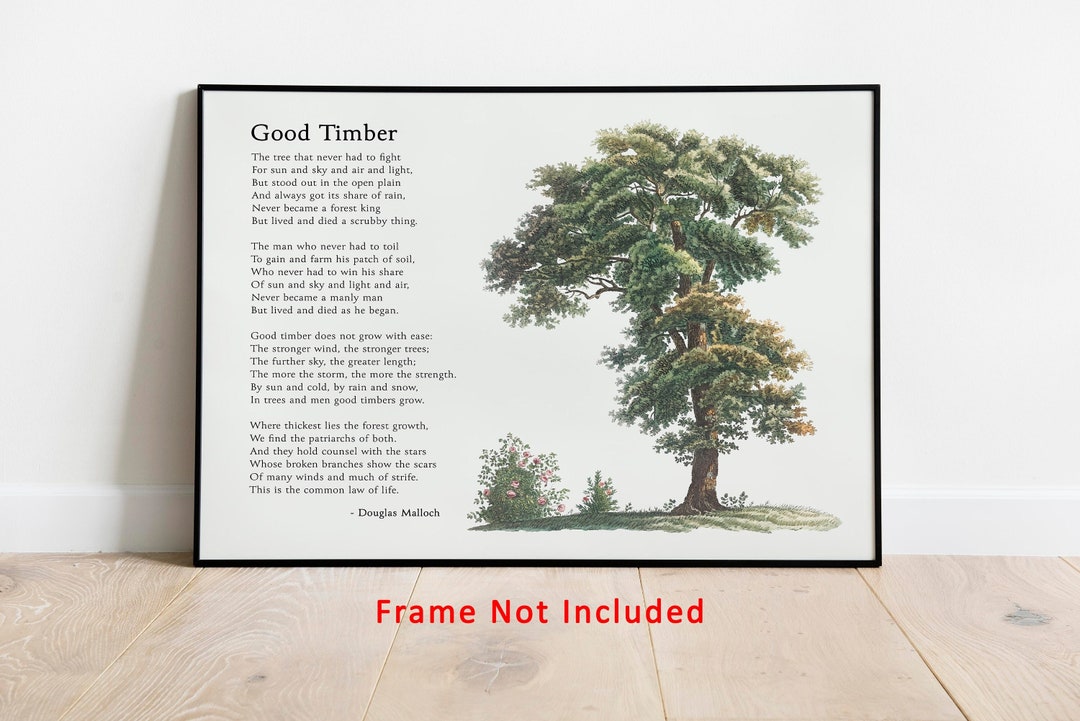 Douglas Malloch Good Timber Inspirational Poem on Becoming Stronger and ...