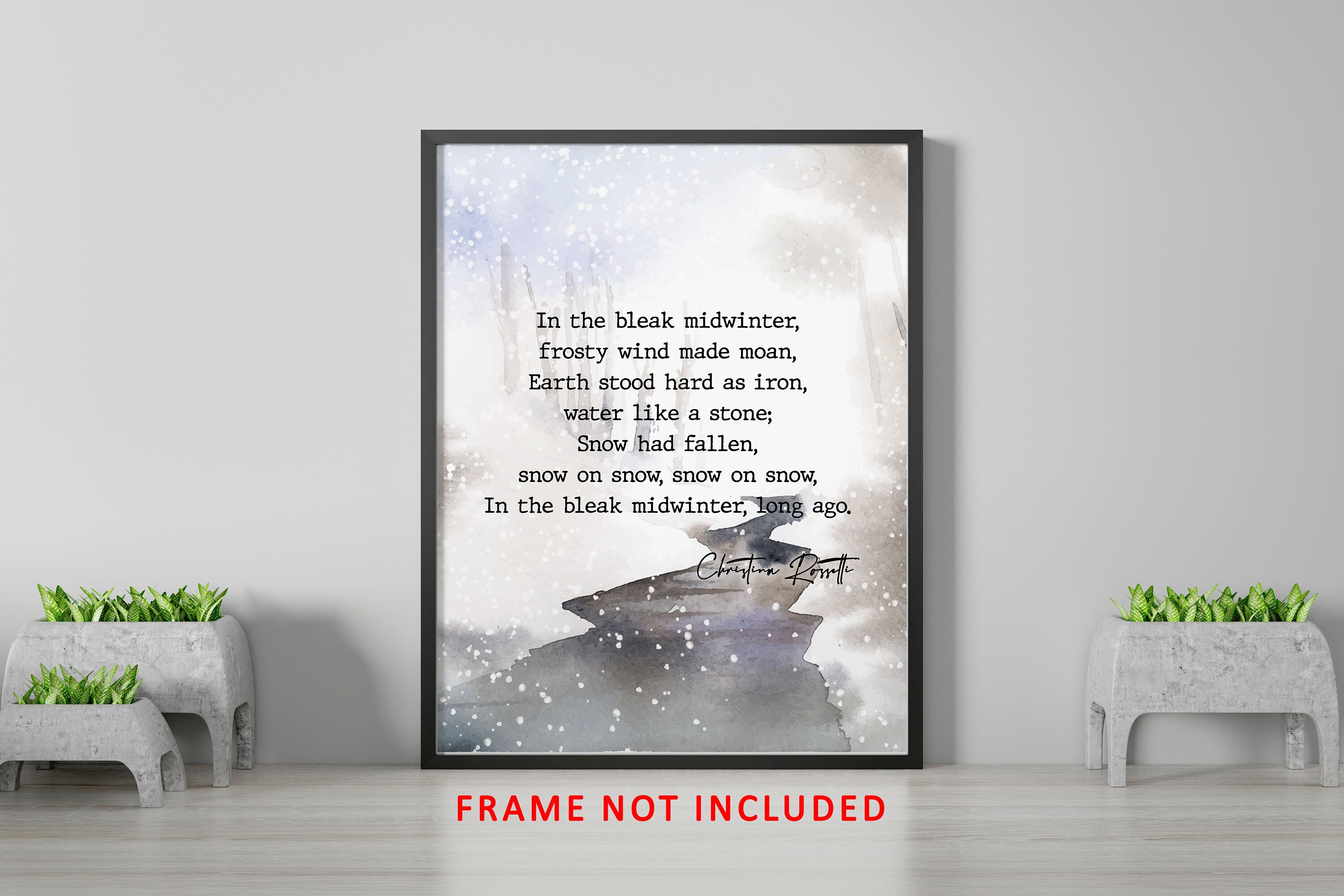 In the Bleak Midwinter Christina Rossetti Poem - Etsy