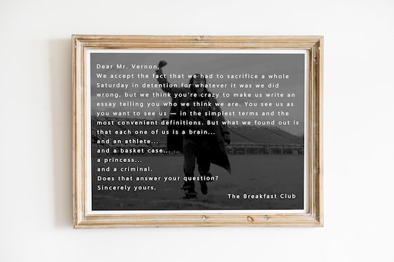 Breakfast Club Ending Quote The Breakfast Club Movie Quote We're All