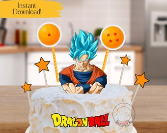 Printable Anime Inspired Cake & Cupcake Topper-digital Download-blue ...