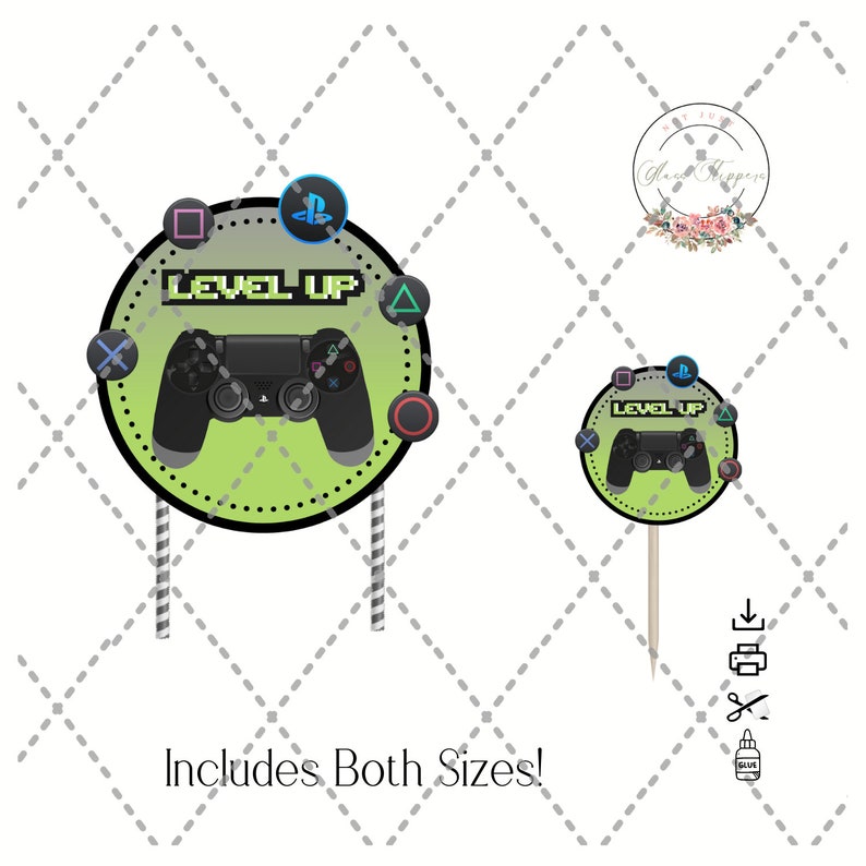 Printable Gamer Inspired Cake & Cupcake Topper-digital Download-print ...