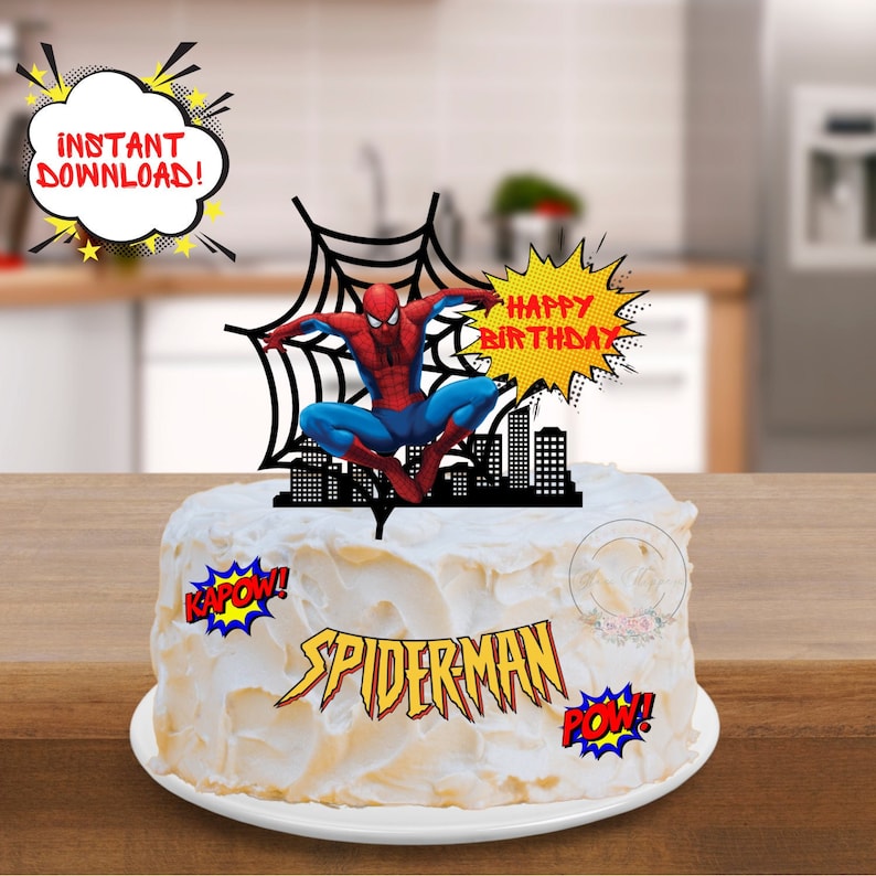 Printable Spidey Inspired Cake & Cupcake Topper-digital - Etsy