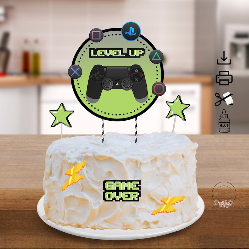 Printable Gamer Inspired Cake & Cupcake Topper-digital - Etsy